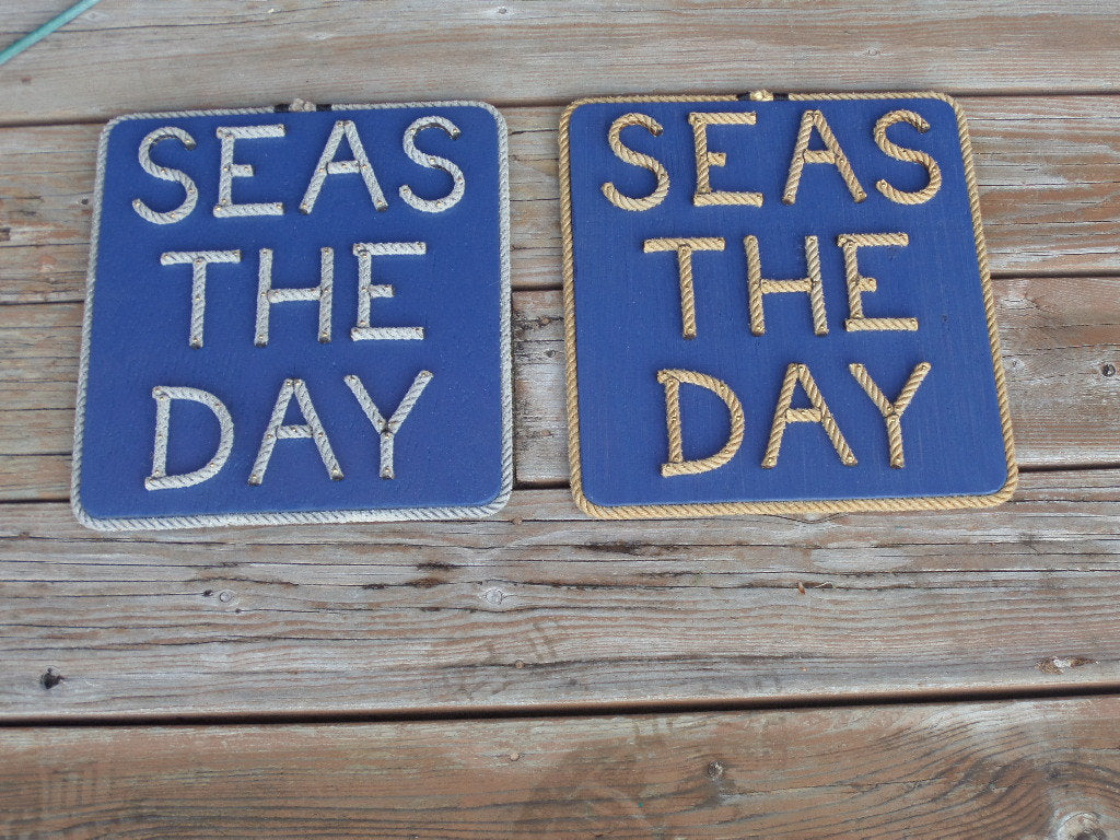 SEAS THE DAY Sign (stacked) – Alaska Rug Company